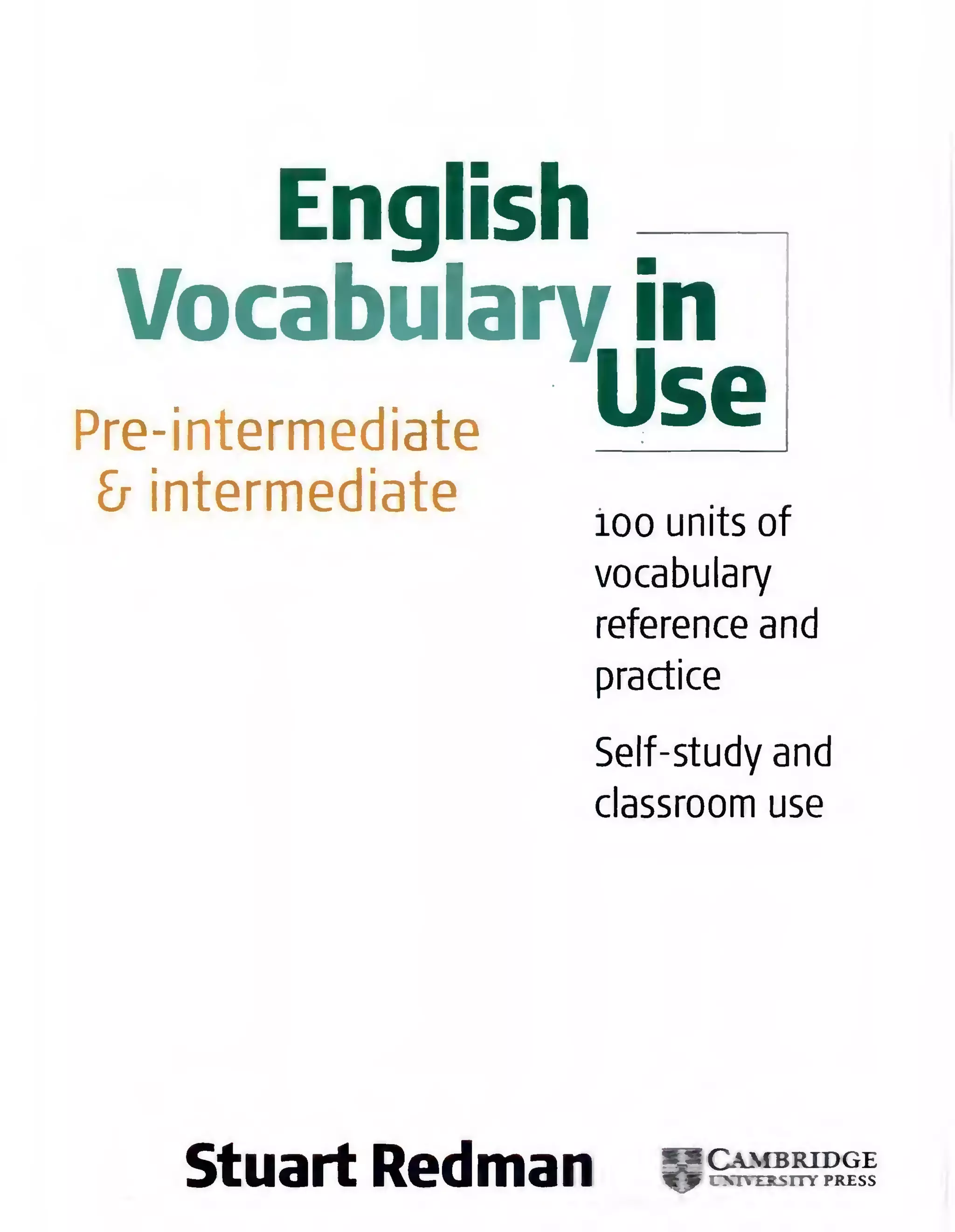 English vocabulary in use (pre intermediate & intermediate) | PDF