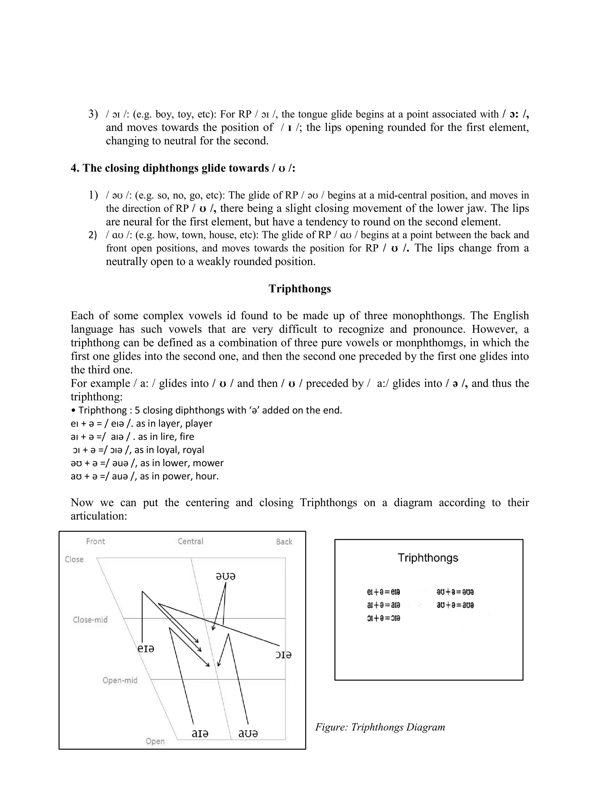 English vowel , monothongs, diphthong, triphthongs | PDF