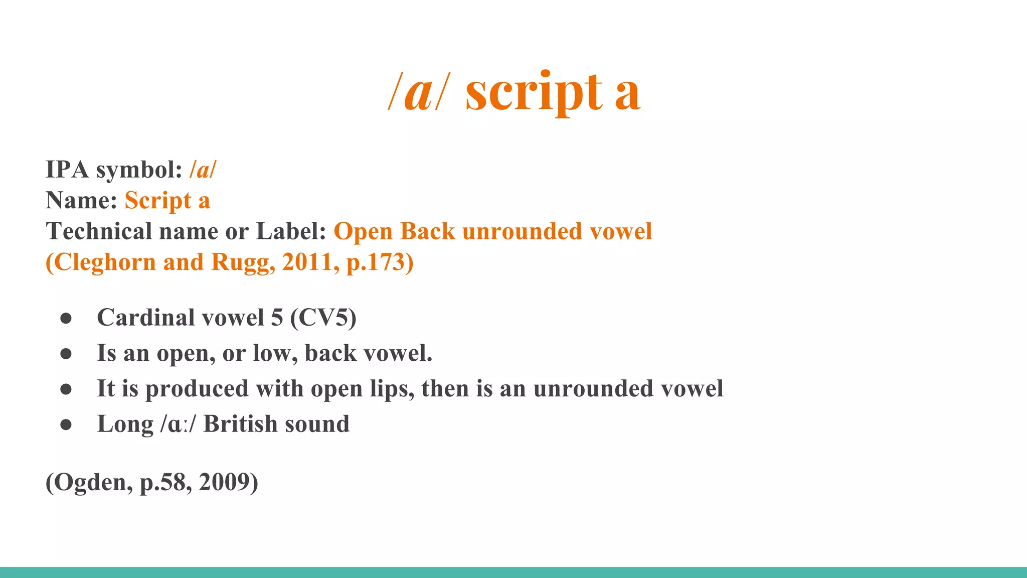 English vowels a script a and _o_ lowercase o | PPTX