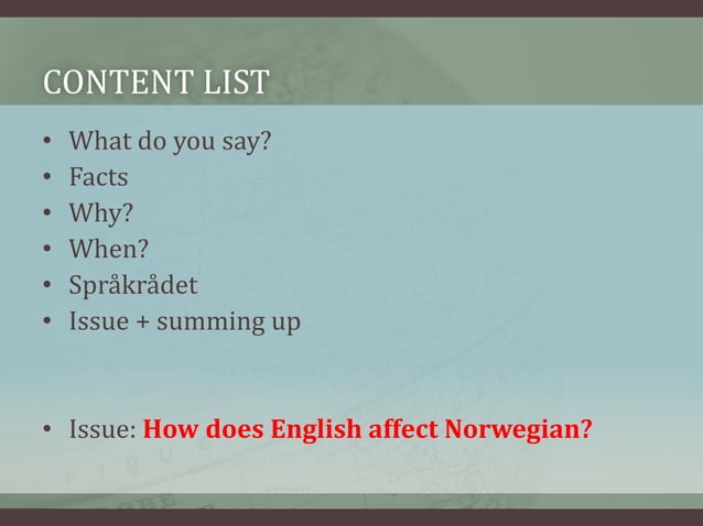 English vs norwegian | PPT