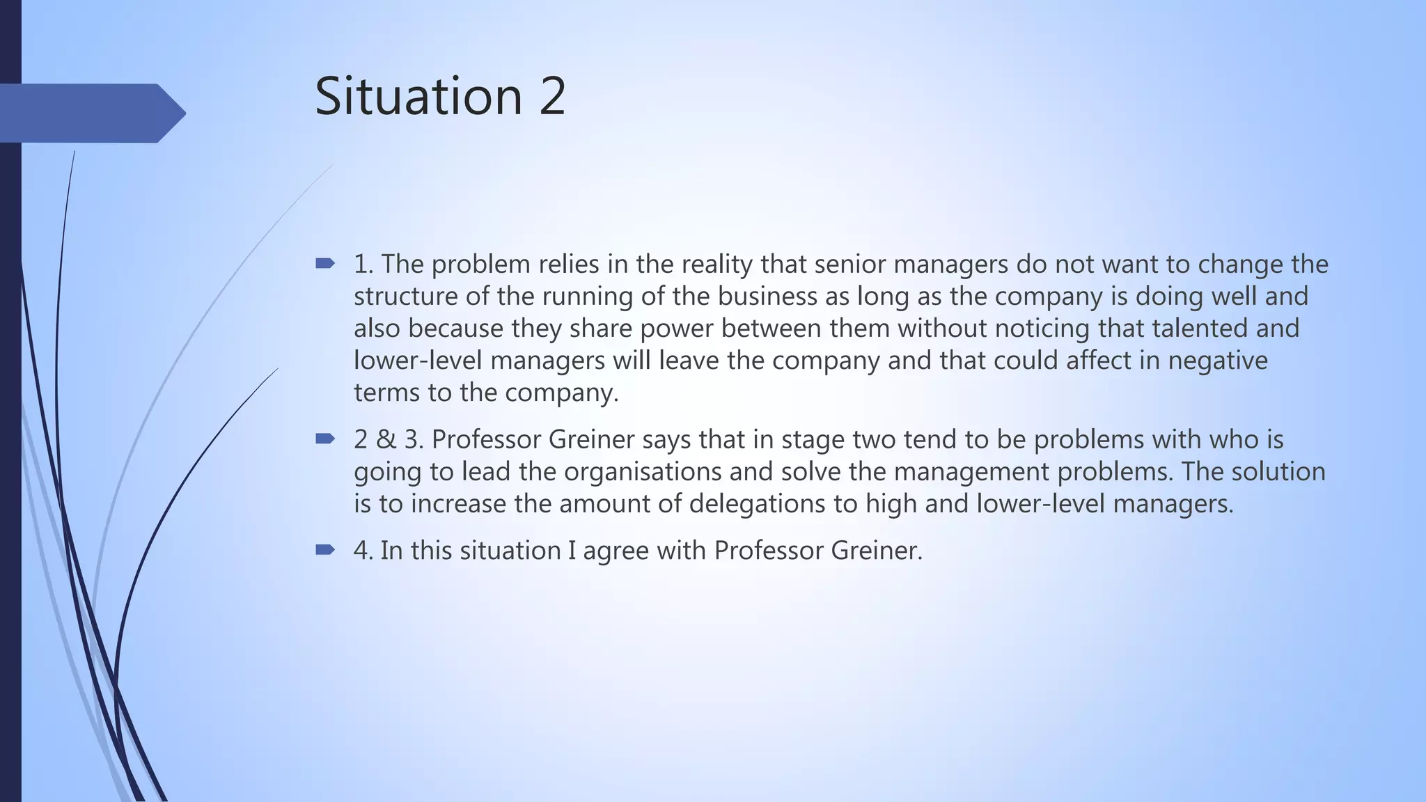 English tutorial work: Discussing Greiner´s organisational growth ...