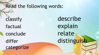 English Week 1 powerpoint quarter 3 week | PPT