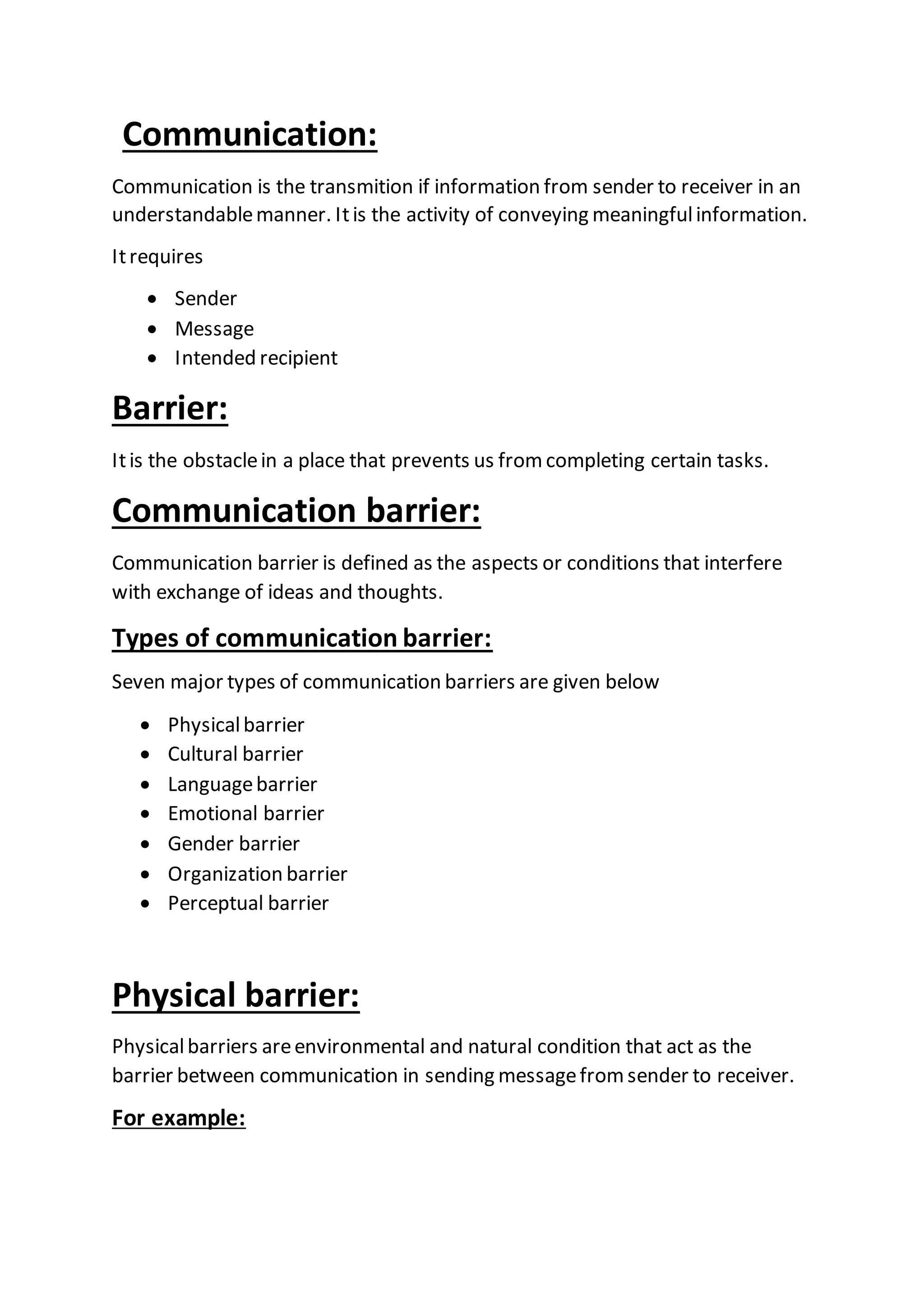 communication barrier | DOCX