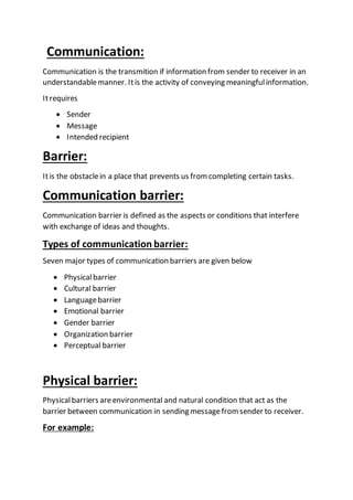 communication barrier | PDF