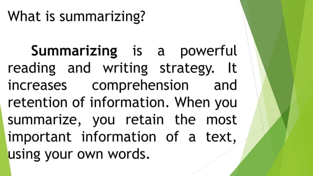 Restating Sentences and Summarizing Information from Various Text types ...