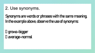 Restating Sentences and Summarizing Information from Various Text types ...