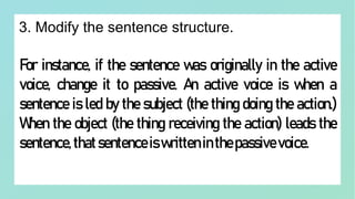 Restating Sentences and Summarizing Information from Various Text types ...