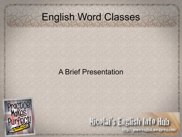 English Word Classes | ODP