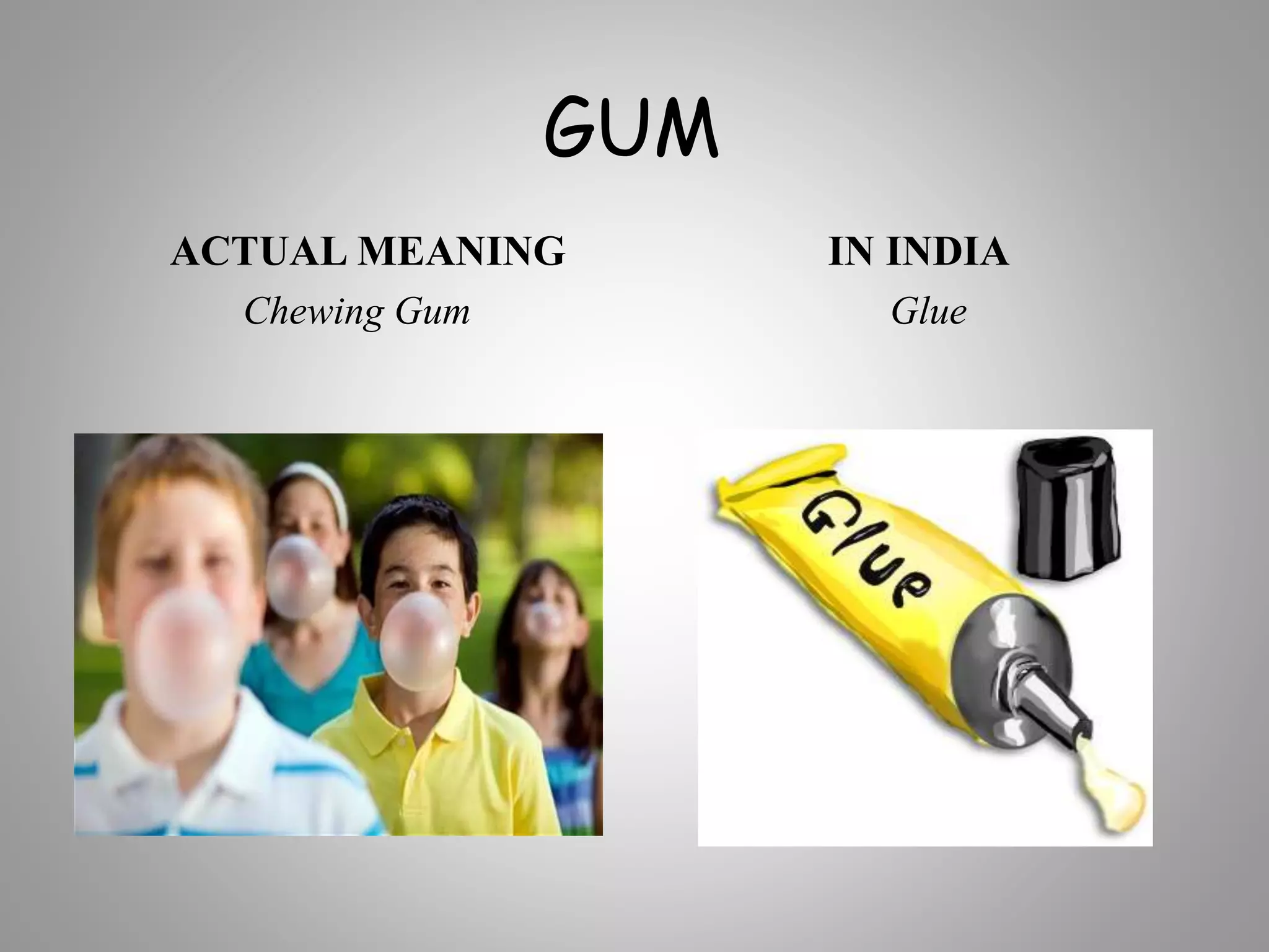English words having a completely different meaning in india | PPT