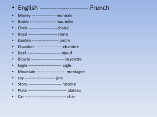 French Words Adopted By English