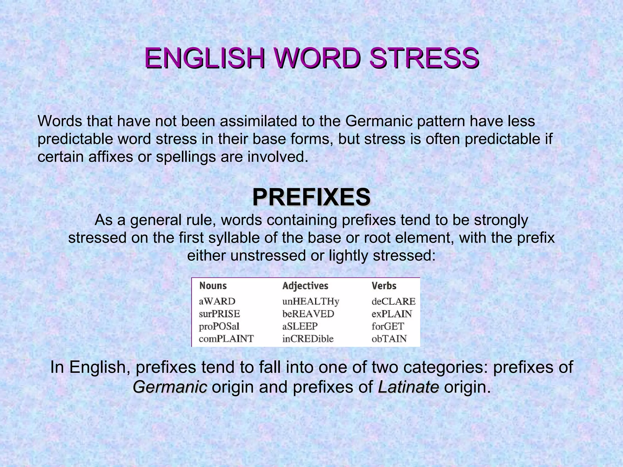 English word stress | PPT