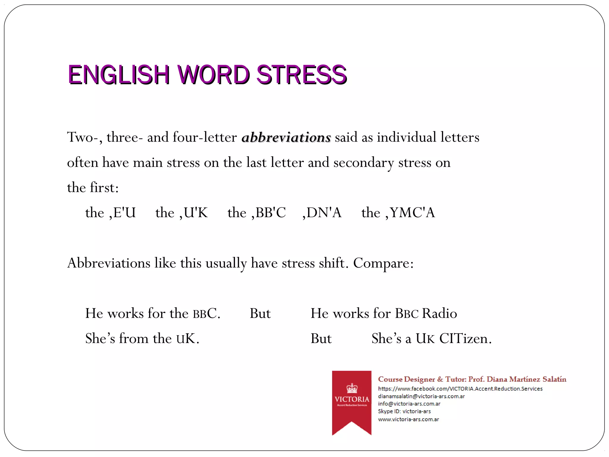 English word stress | PPT | Genealogy and Ancestry | Hobbies & Interests