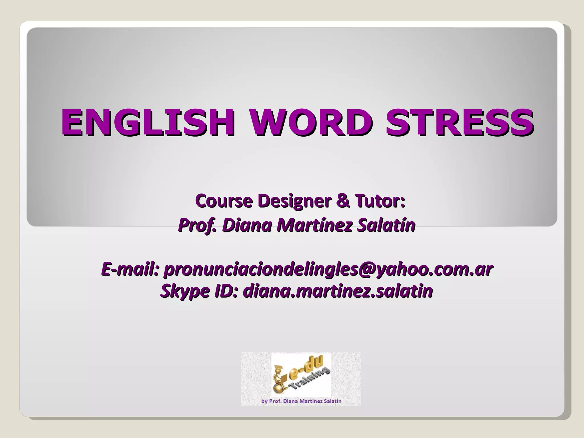 English word stress 2012 | PPT