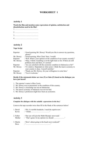 English worksheet xi | DOC