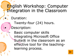 English workshop computer integration in the classroom | PPT | Desktop ...