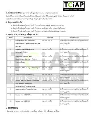 English writing course outline | PDF