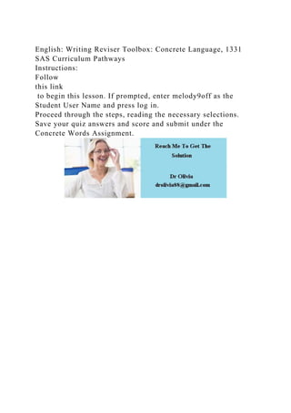 English Writing Reviser Toolbox Concrete Language, 1331SAS Curri.docx