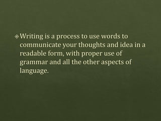 English writing skills | PPTX