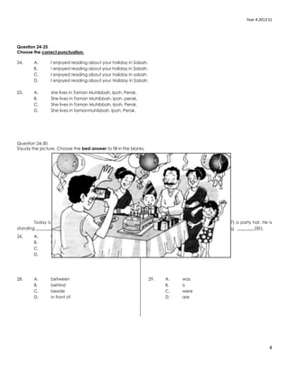 English year 4 examination paper | DOCX