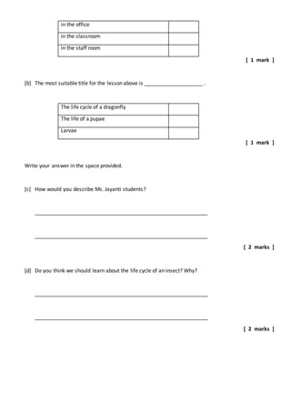 English year 4 paper i | PDF