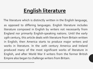 English Literature Ages (edited) | PPTX