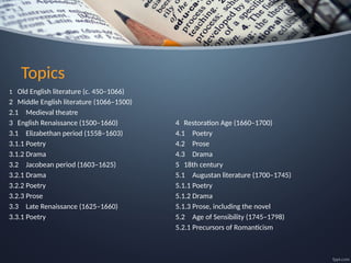 English literature, old, midieval periods | PPT