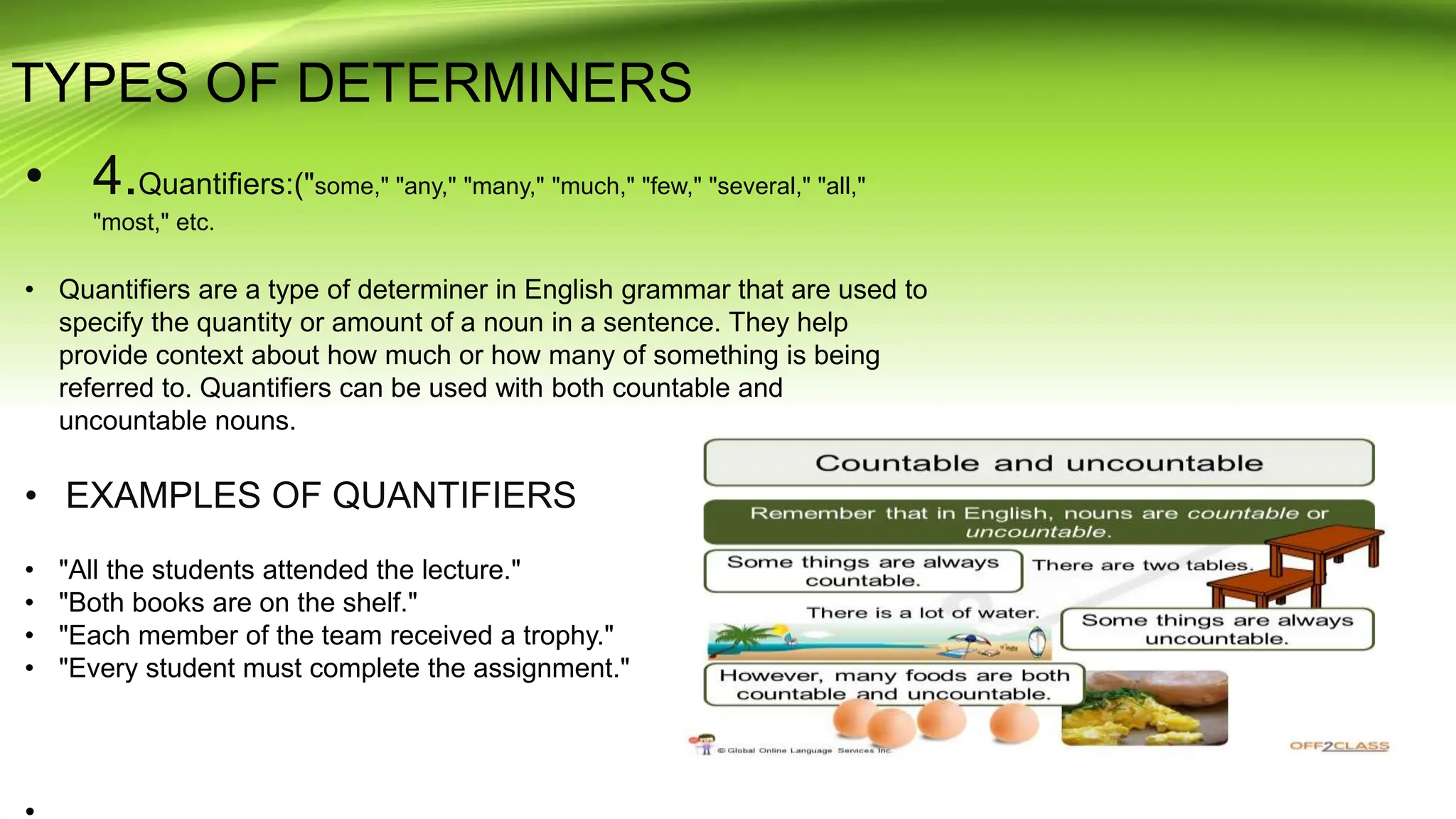 determiners andddd its types in detailed | PPT