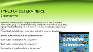 determiners andddd its types in detailed | PPT