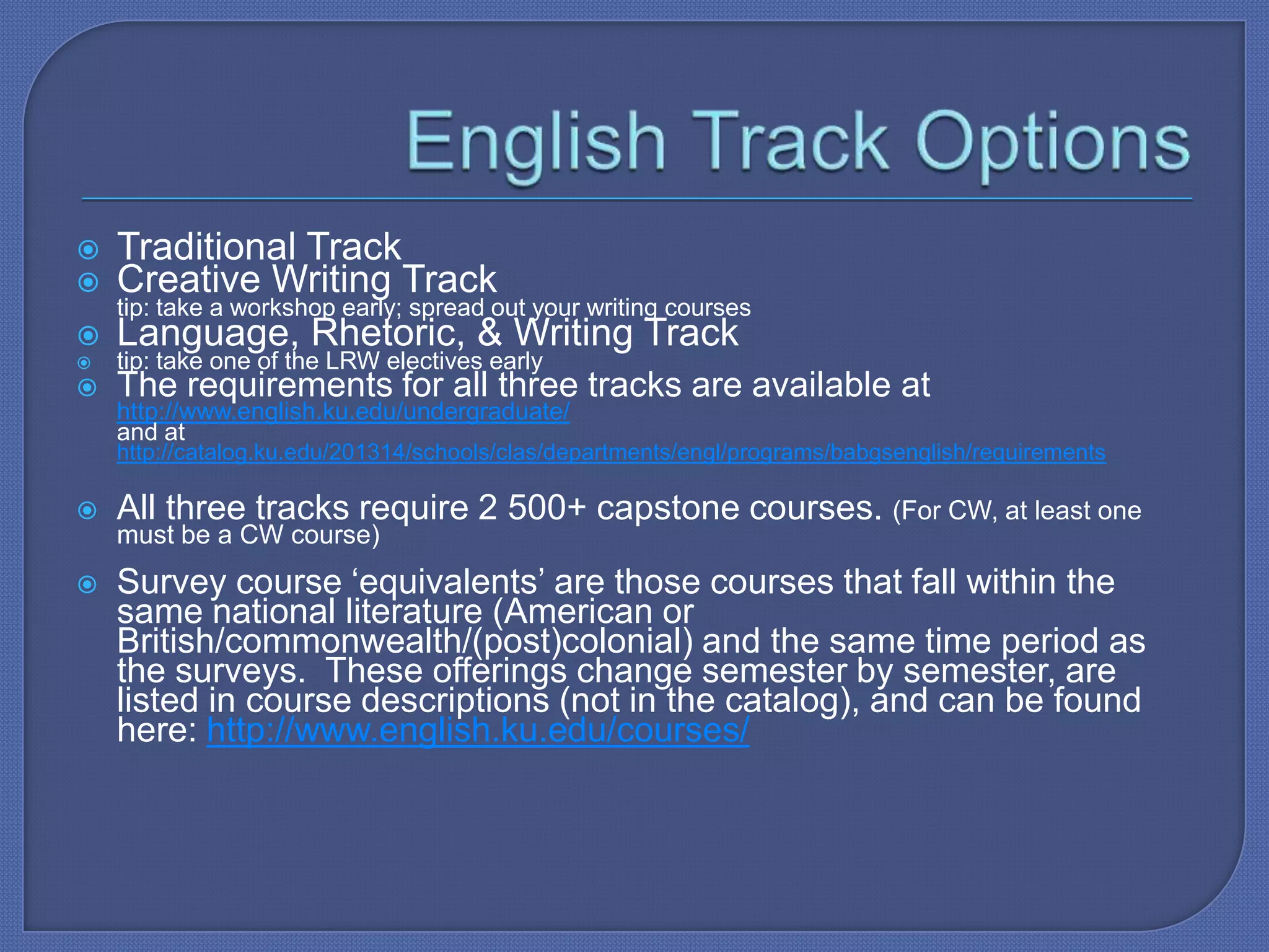 English Major orientation | PPT