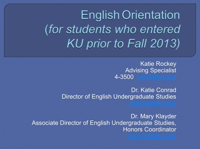 English Major orientation | PPT