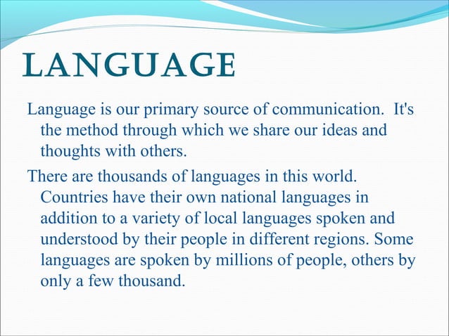Importance of English Language | PPT
