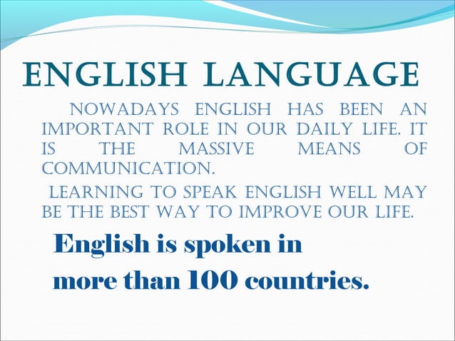 Importance of English Language | PPT