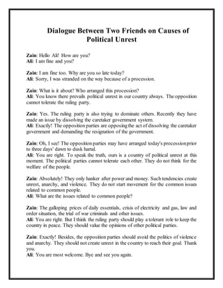 Conversation Between Two Friends