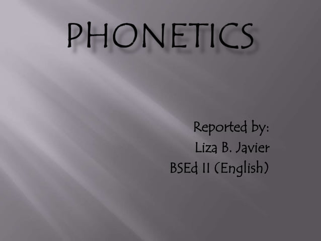 Phonetics | PPTX