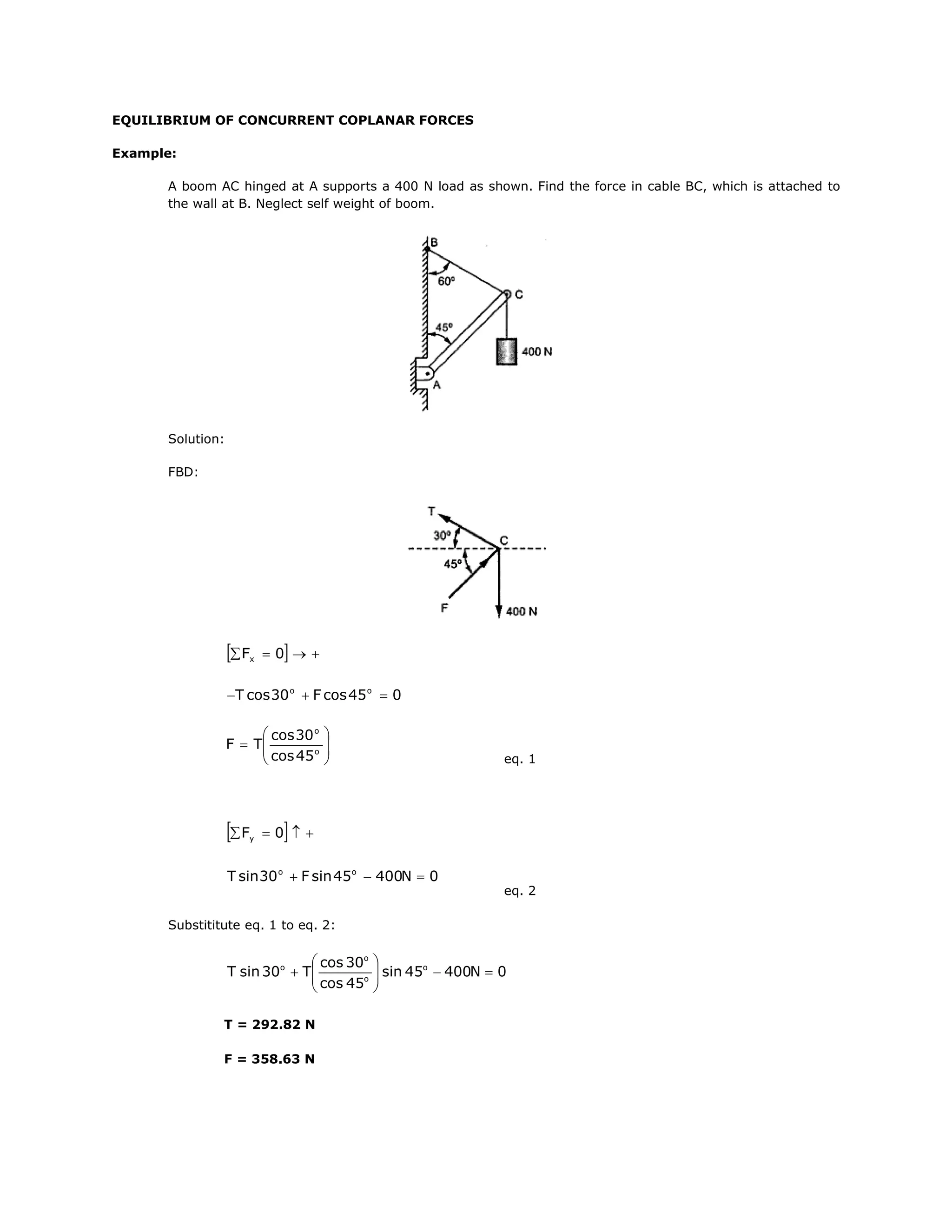 Engmech 05 (equilibrium_of_concurrent_force_system) | PDF