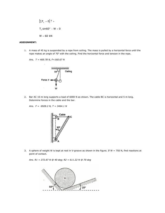 Engmech 05 (equilibrium_of_concurrent_force_system) | PDF