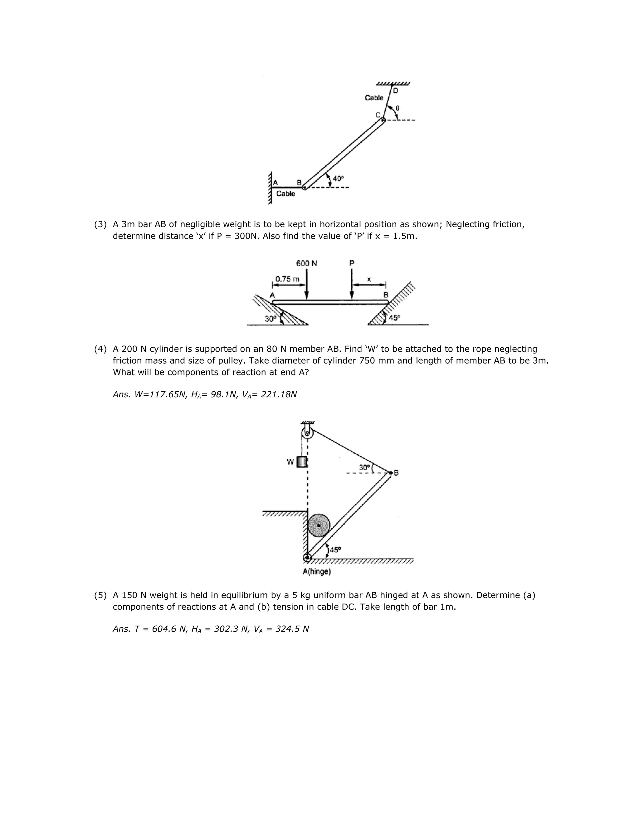 Engmech 06 (equilibrium of non_concurrent force system) | PDF