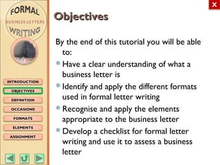 English M3 Formal Writing business letters | PPT