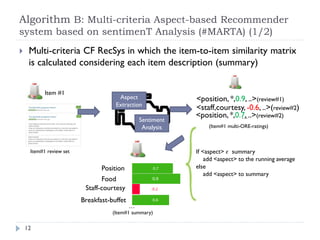 Analysis, design and implementation of a Multi-Criteria Recommender System based on Aspect ...