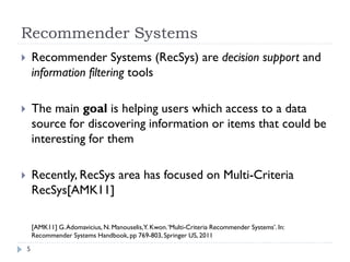 Analysis, design and implementation of a Multi-Criteria Recommender System based on Aspect ...