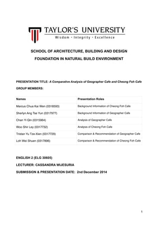 English 2 report | PDF | Food & Drink