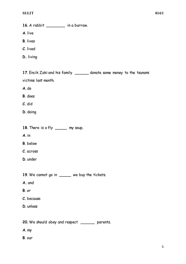 Eng mock upsr exam | PDF