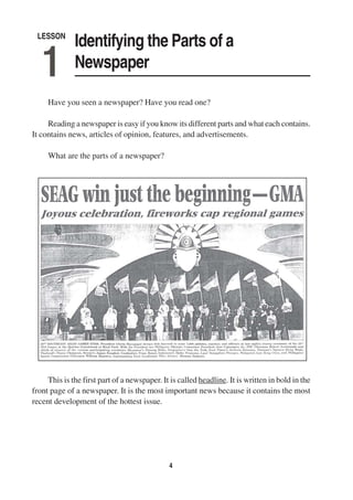 Eng parts of a newspaper | PDF