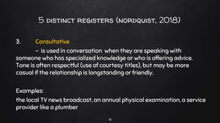 Varieties and Registers of Spoken and Written Language | PPTX