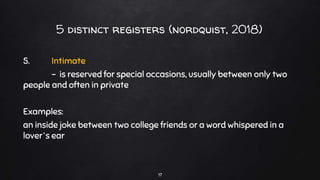 Varieties and Registers of Spoken and Written Language | PPTX