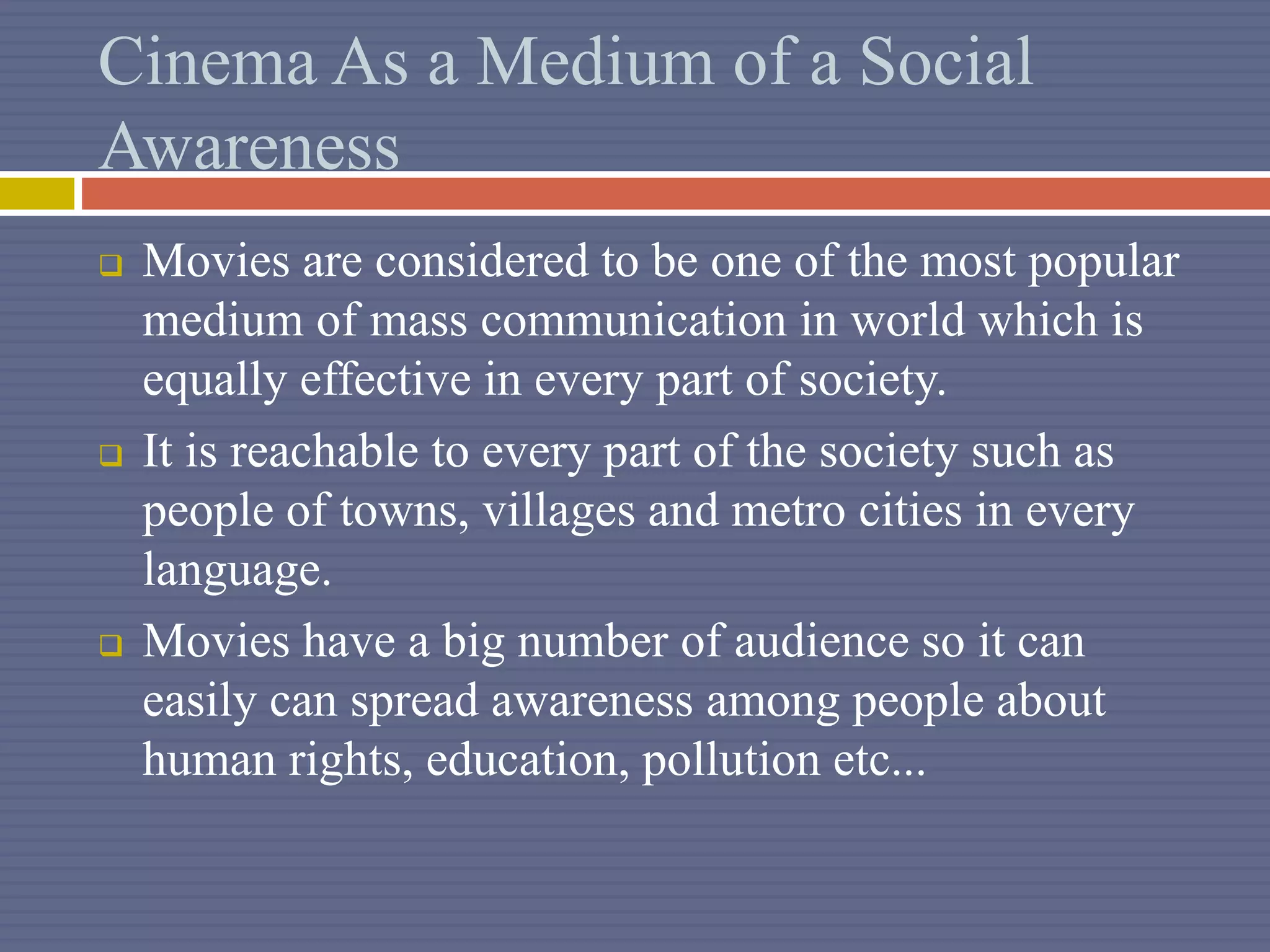 role of cinema in social awareness | PPTX