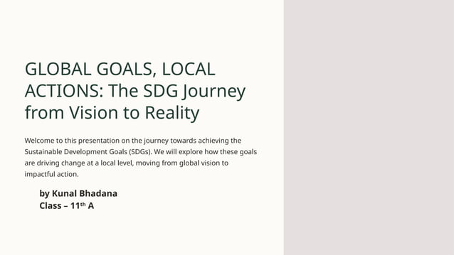 eng ppt on sdgs and global goal actions from vision to reality | PPTX