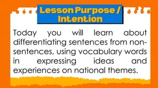 Understanding Sentences and Vocabulary on National Themes and ...