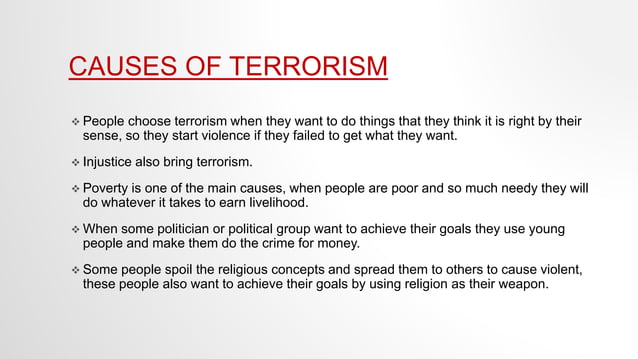 Presentation on Terrorism | PPT | PPTX | Terrorism | Sensitive Topics