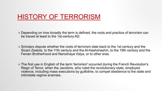 Presentation on Terrorism | PPT | PPTX | Terrorism | Sensitive Topics